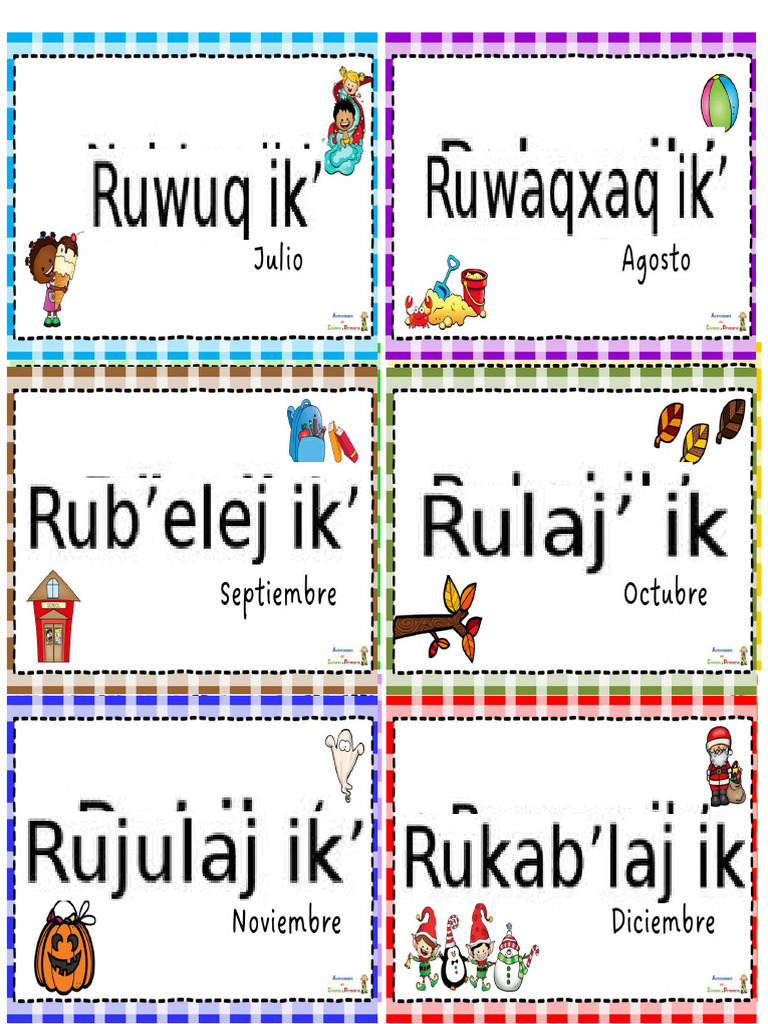 Meses Del Año Español y Kaqchikel | PDF
