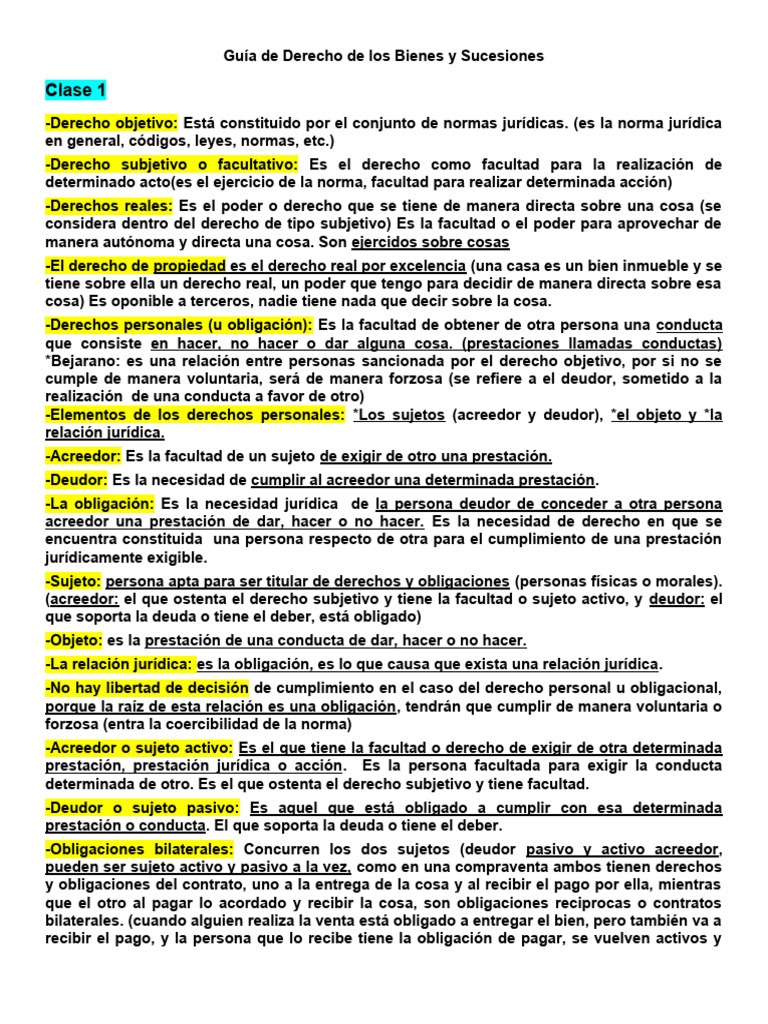 Guía de Derecho de Los Bienes y Sucesiones Mod | PDF | Bienes (Ley) | Pagos