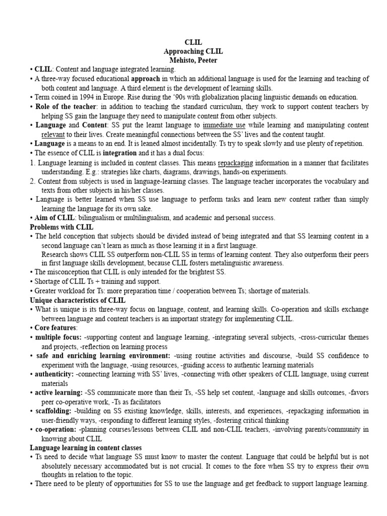 CLIL | PDF