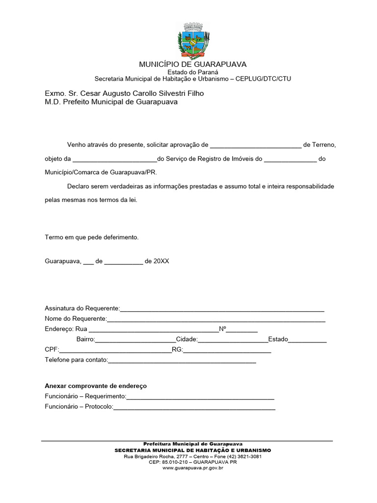 Modelos Requerimento | PDF