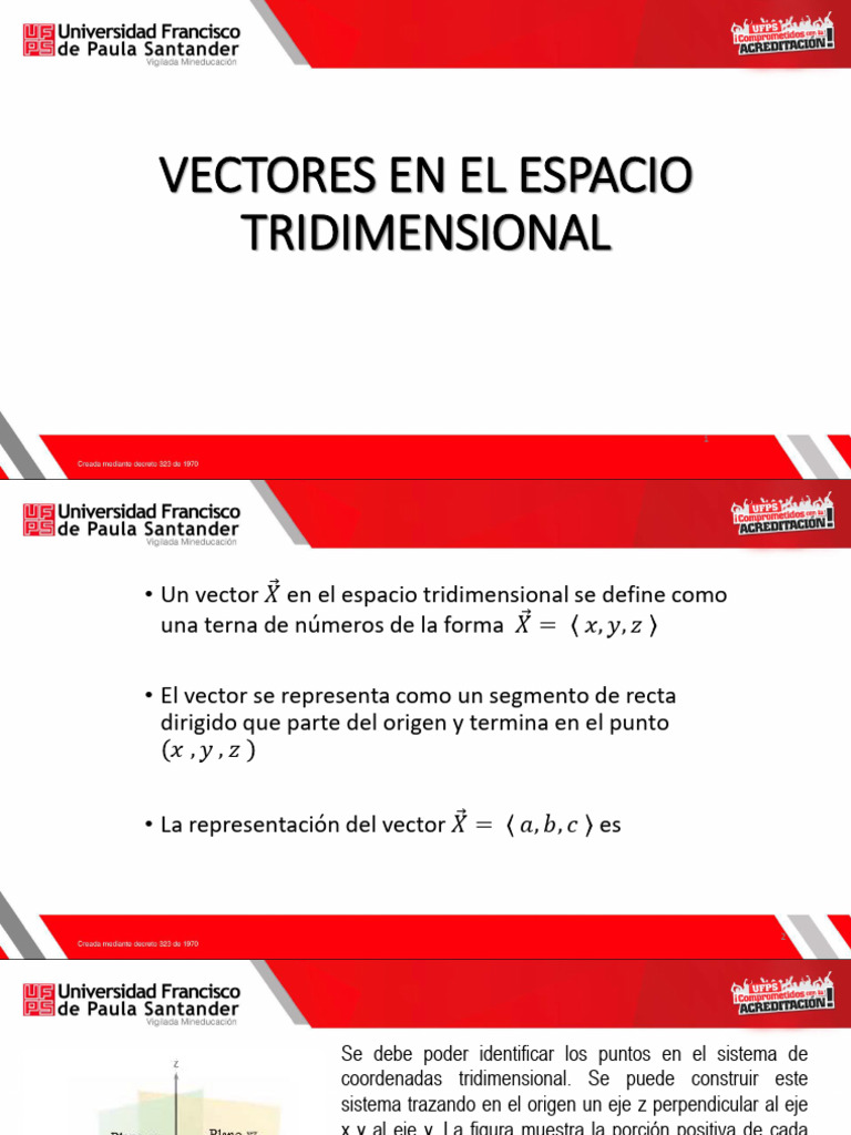 Vectores en el Espacio Tridimensional | PDF | Vector Euclidiano ...