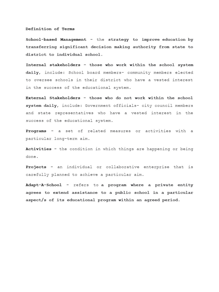 Definition Of Terms PDF