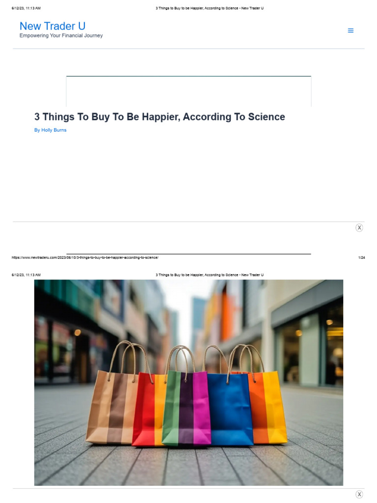 3 Things to Buy to Be Happier, According to Science - New Trader U | PDF