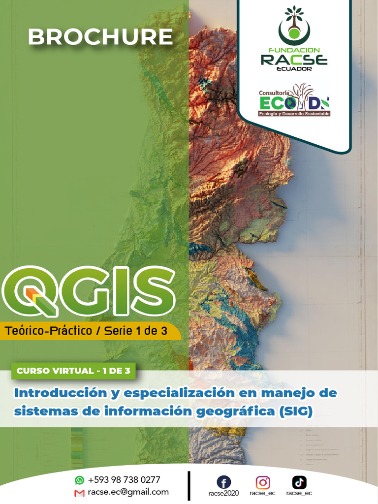 Brochure QGIS | PDF | Sistema de información geográfica | Ciencias de la Tierra