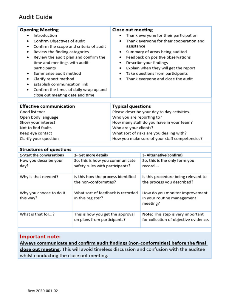 Audit Guide | PDF | Audit | Human Communication
