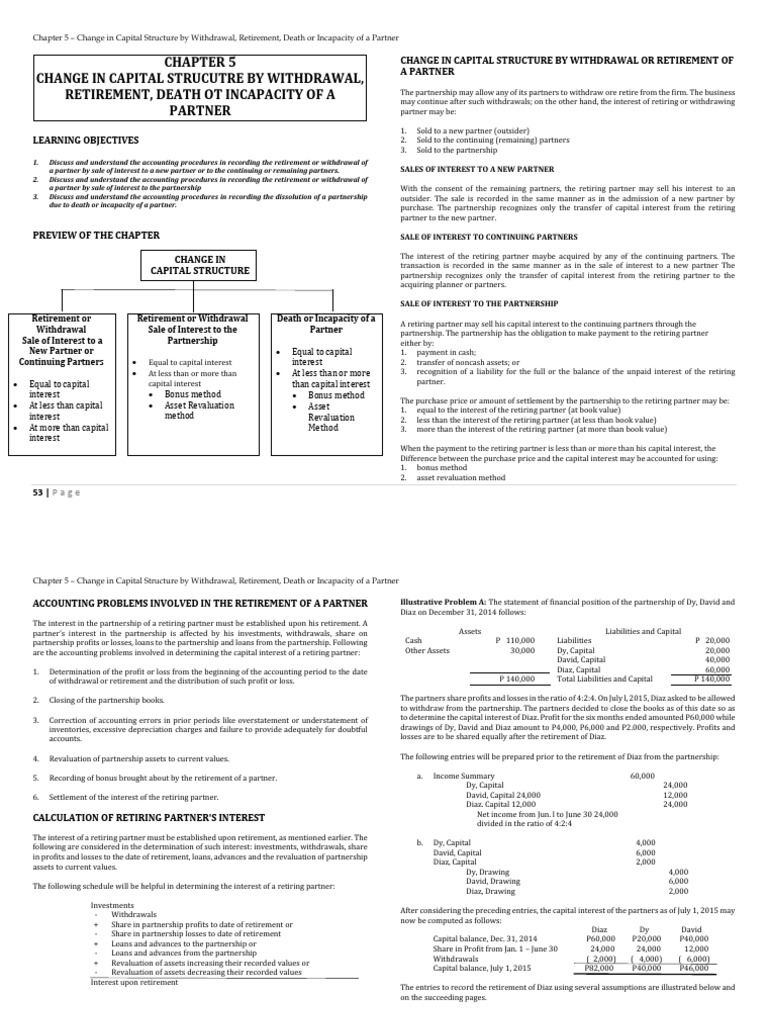 Capital Structure Changes in Partnerships | PDF | Liquidation | Debits ...