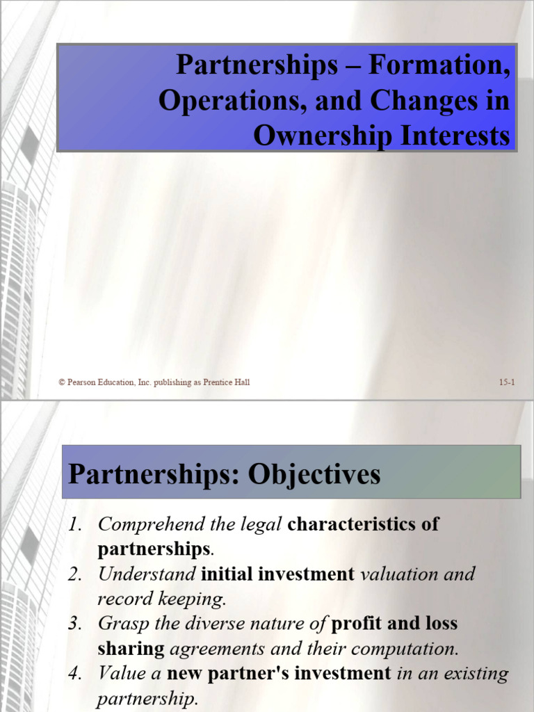 Partnerships - Formation, Operations, and Changes in Ownership ...