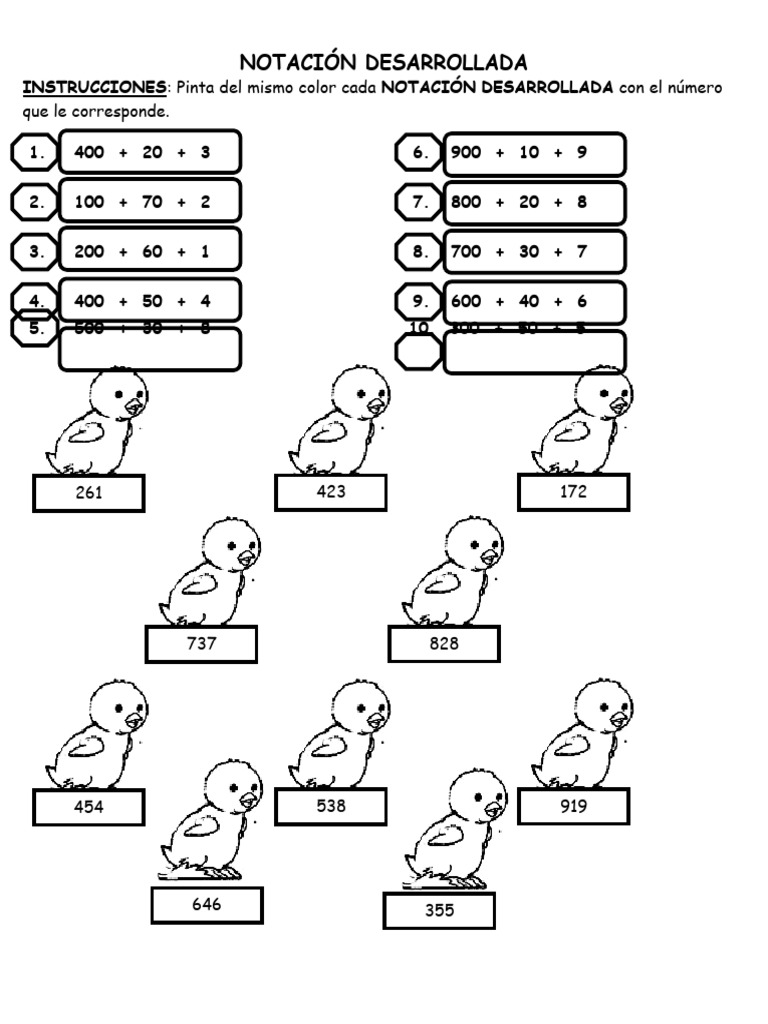 Ejercicios de Notación Desarrollada | PDF | Métodos y materiales de ...