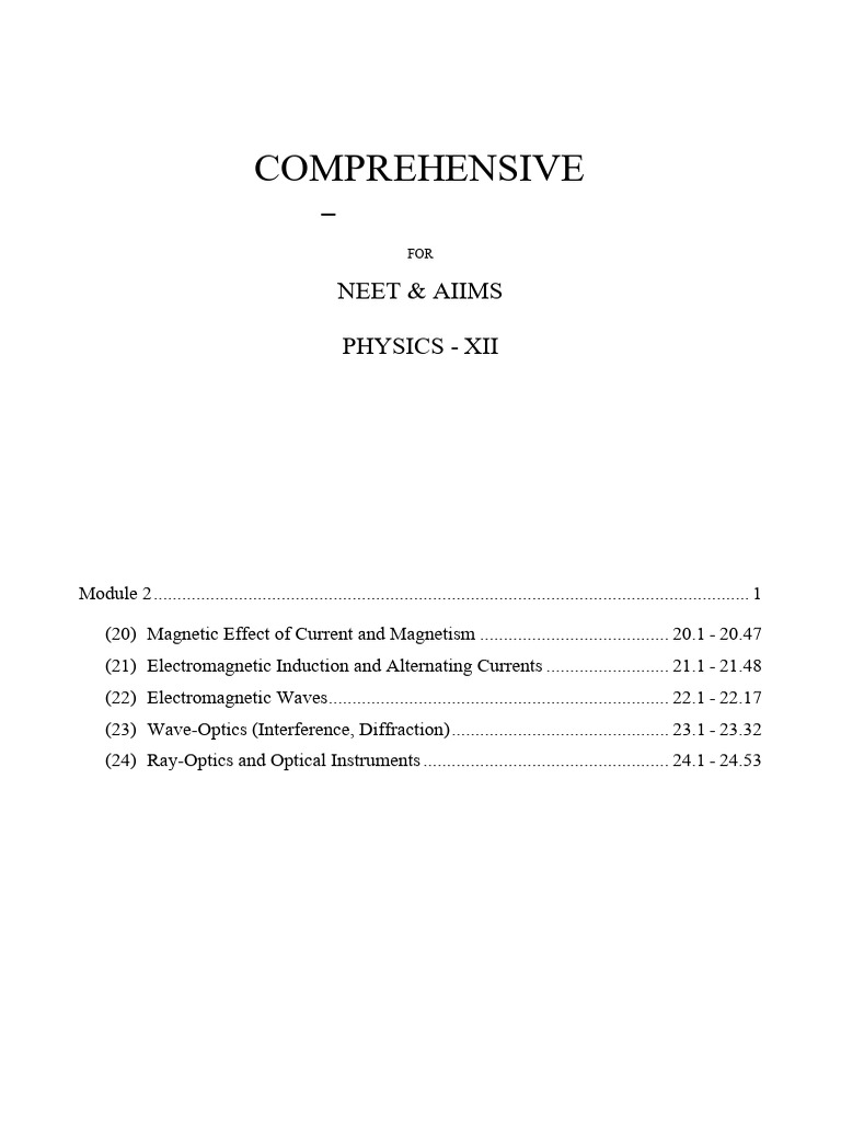Module 2 - 12th Neet Physics | PDF