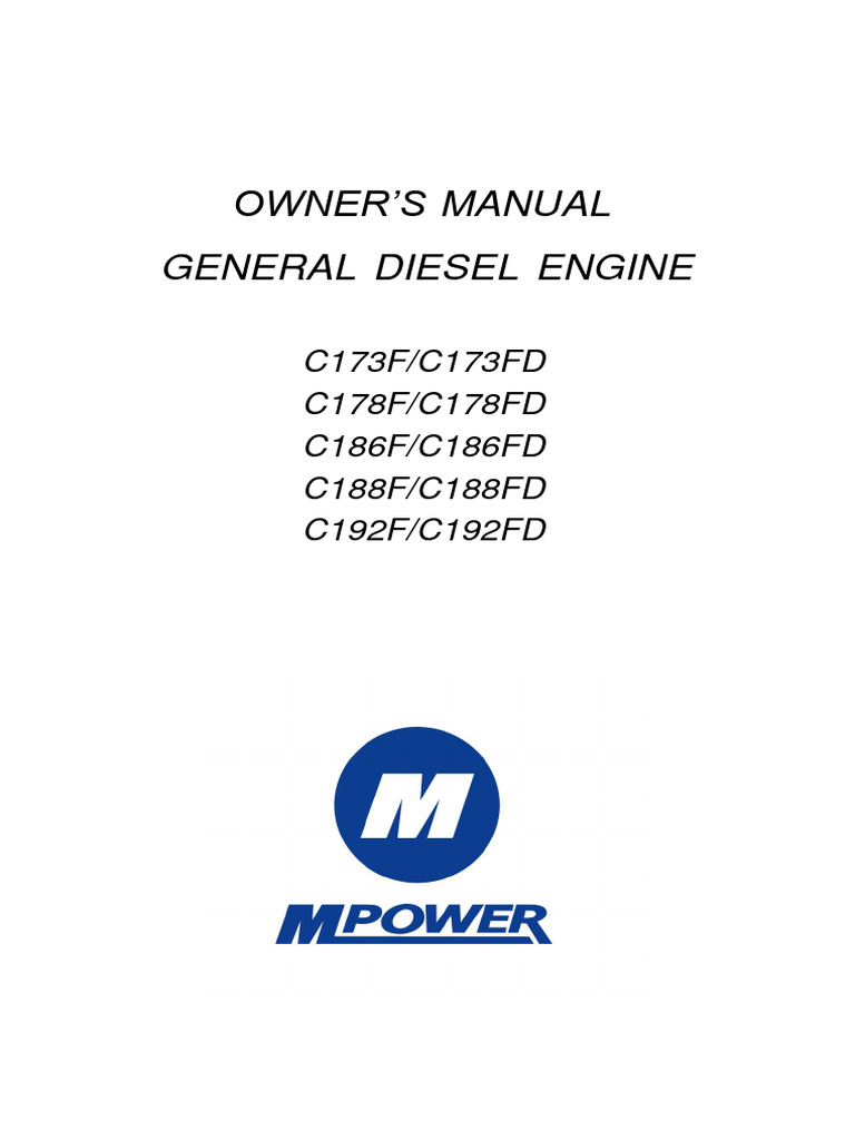 Manual de Operacion - C186FD-C188FD-C192FD | PDF | Diesel Engine | Piston