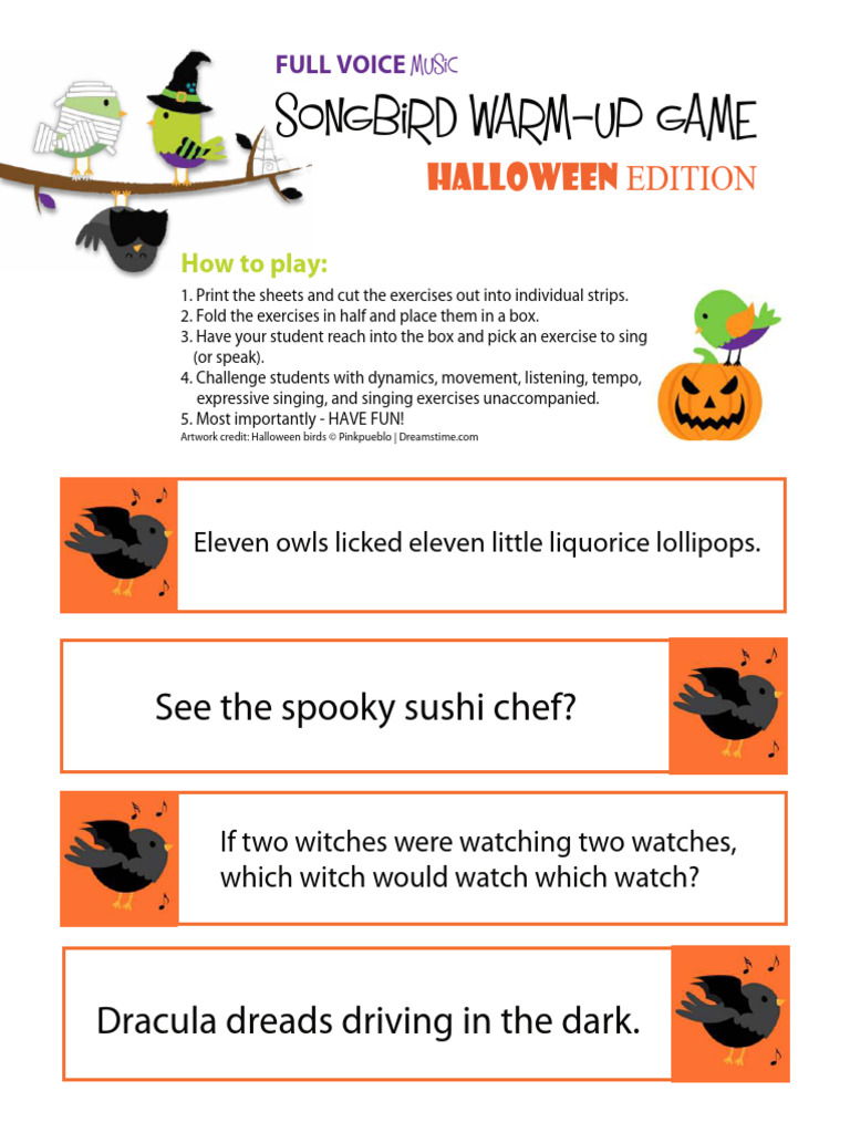 Halloween Singing Activities | PDF | Singing