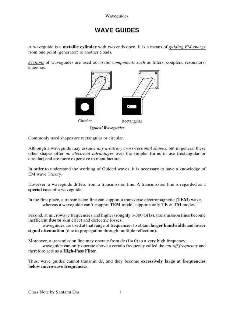 Sv41 Wave Guides Modes Pdf Transmission Line Waveguide