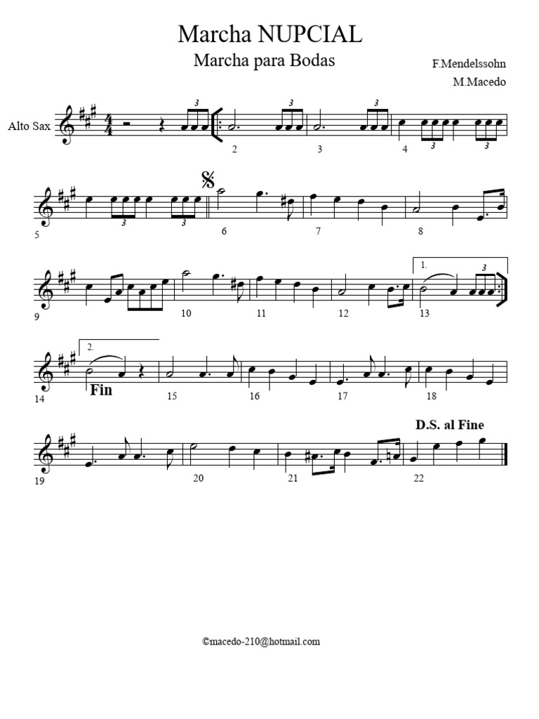 Marcha Nupcial Sax Alto | PDF