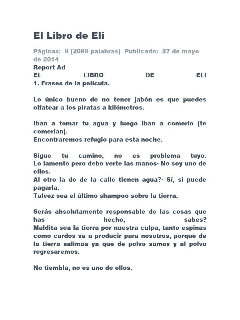 El Libro de Eli | PDF