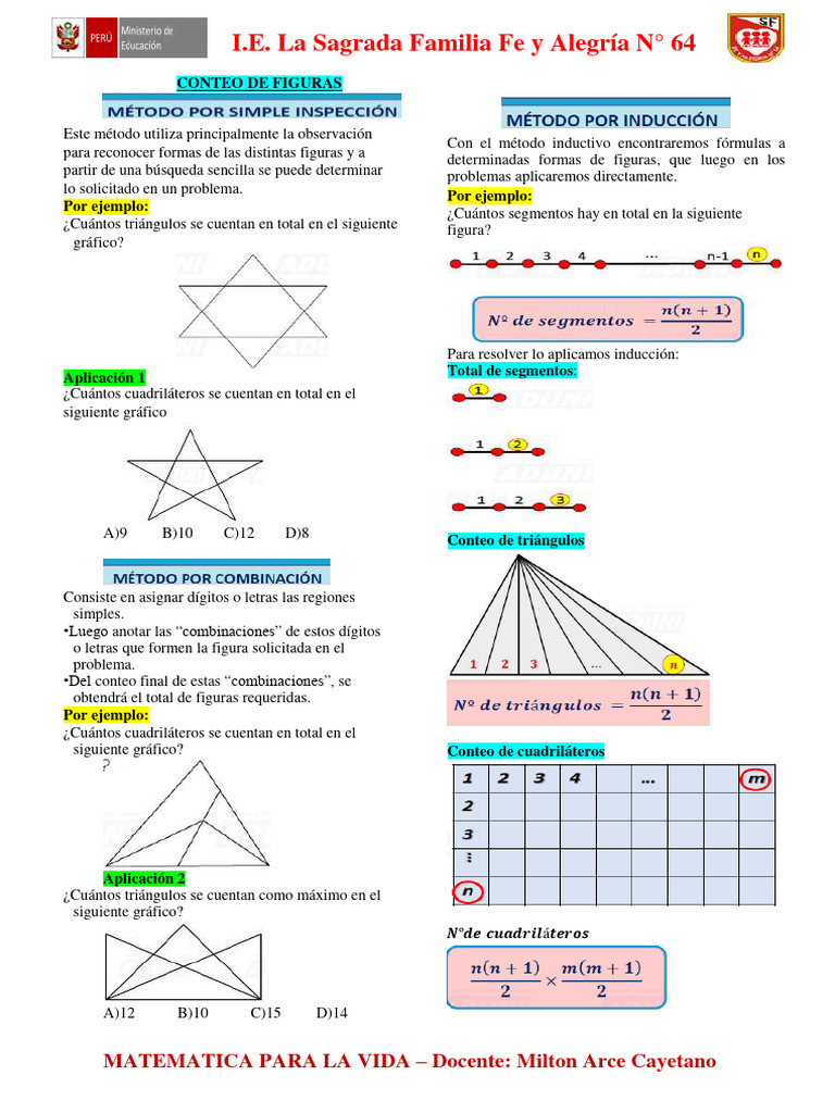 Conteo de Figuras - 1 | PDF | Razonamiento inductivo | Matemáticas