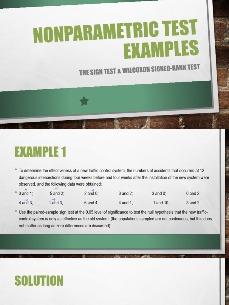 Non Parametric Test Examples | PDF | Statistical Significance ...