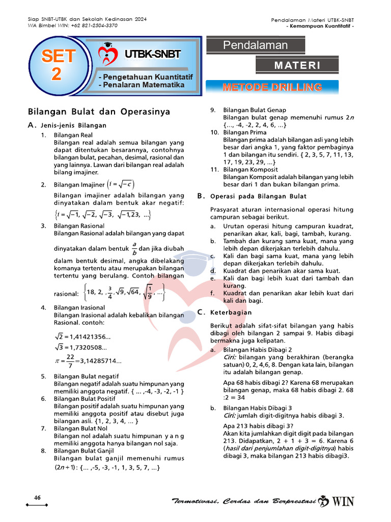 Pengetahuan Kuantitatif Set 02 (PM UTBK Kelas 12) | PDF
