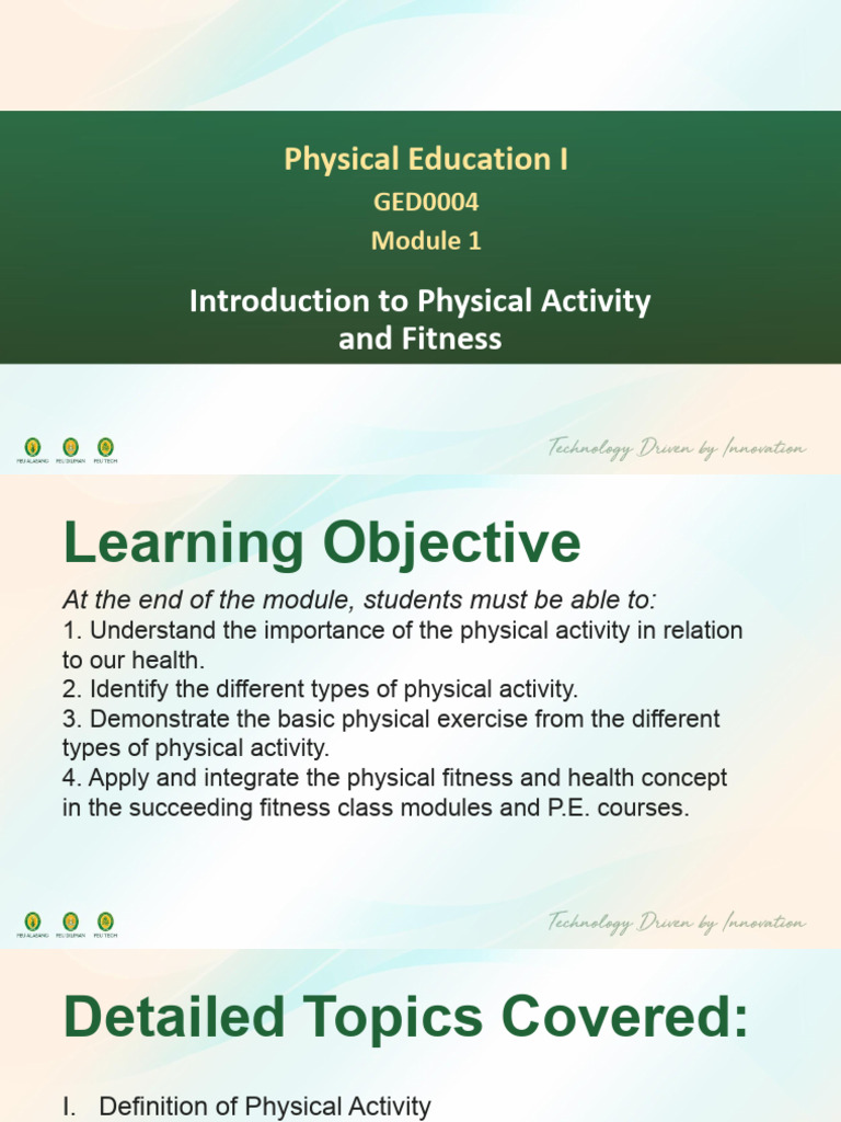 Module 1 Introduction To Physical Activity and Fitness | PDF ...