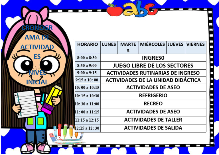 Cronograma de Actividades Diarias | PDF Cronograma de Actividades Diarias | PDF