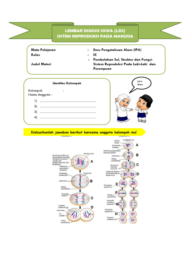 LKPD Sistem Reproduksi Manusia (Pertemuan 1 & 2) | PDF | Pengembangan Diri | Kesehatan Holistik