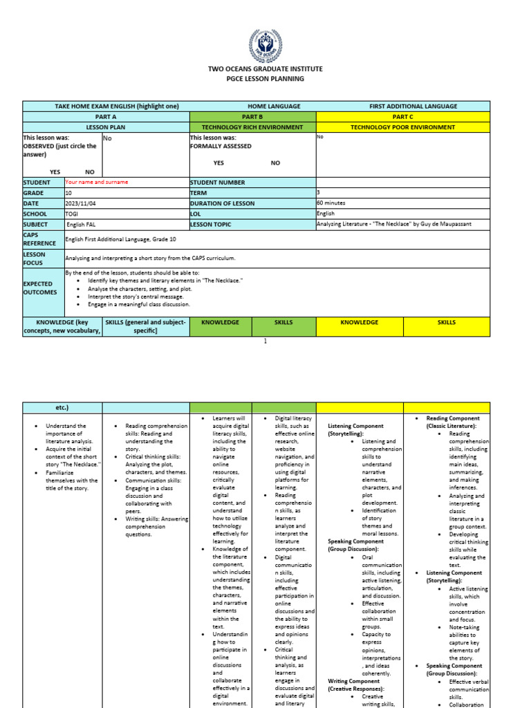 Mandatory Answer Sheet Task 10 | PDF | Learning | Reading Comprehension