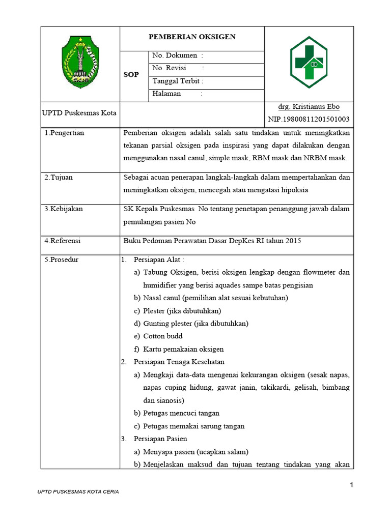 Pemberian Oksigen | PDF