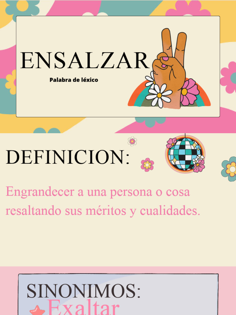 Ensalzar: Palabra de Léxico | PDF