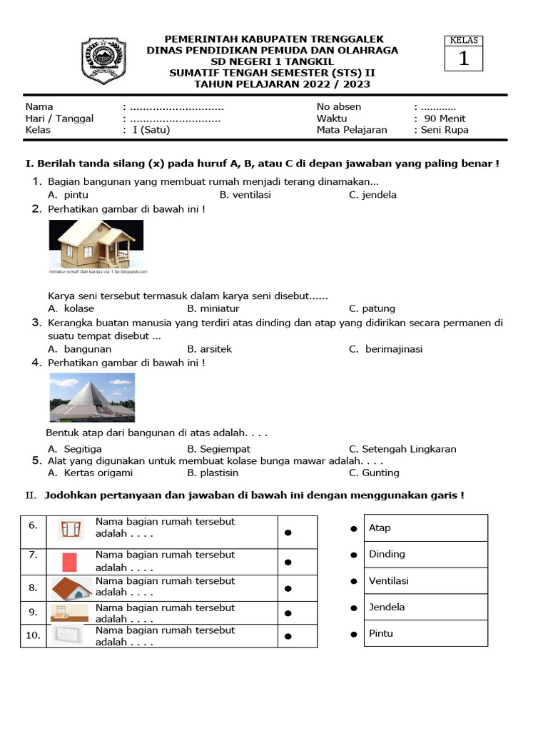 Soal Seni Rupa Kelas 1 SMT 2 | PDF