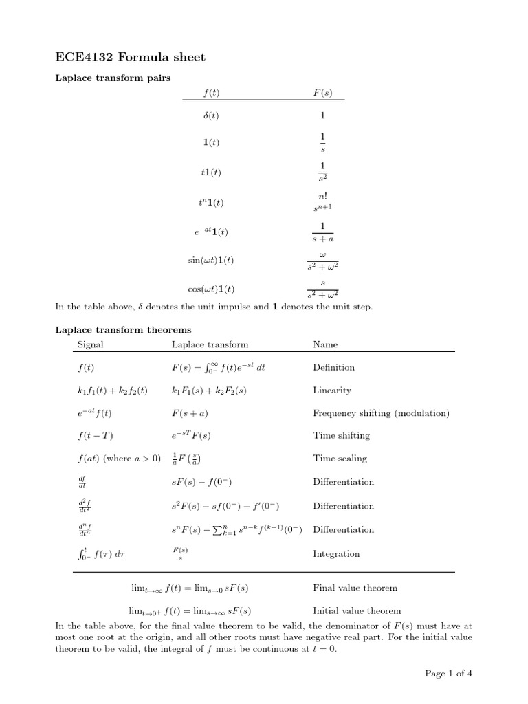 Formula Sheet | PDF | Torque | Electrical Impedance