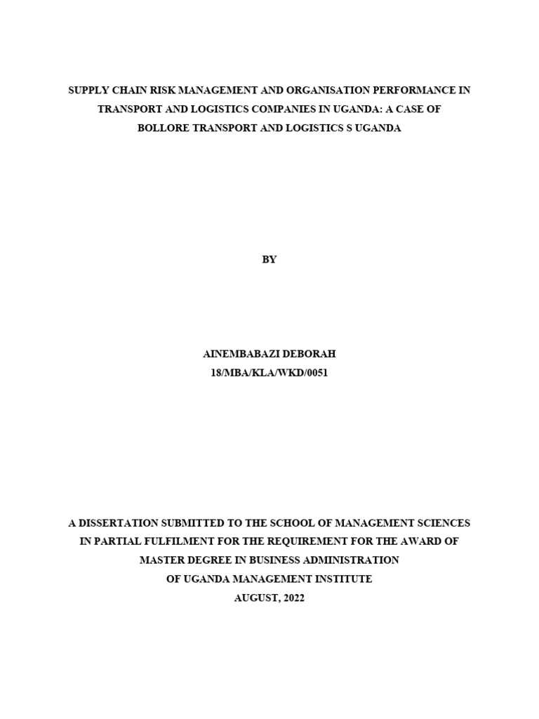 Deborah Dissertation | PDF | Risk | Risk Management