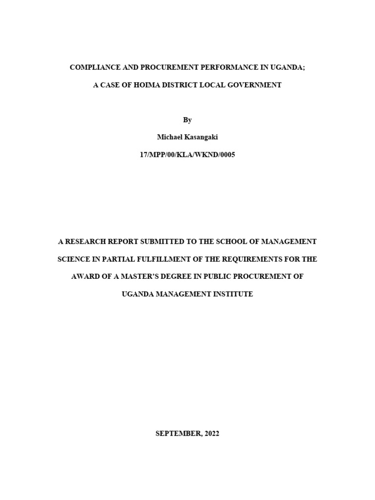Kasangaki - M - Final - Report - May - 2022 - Today 27 09 2022 | PDF ... Kasangaki - M - Final - Report - May - 2022 - Today 27 09 2022 | PDF ...