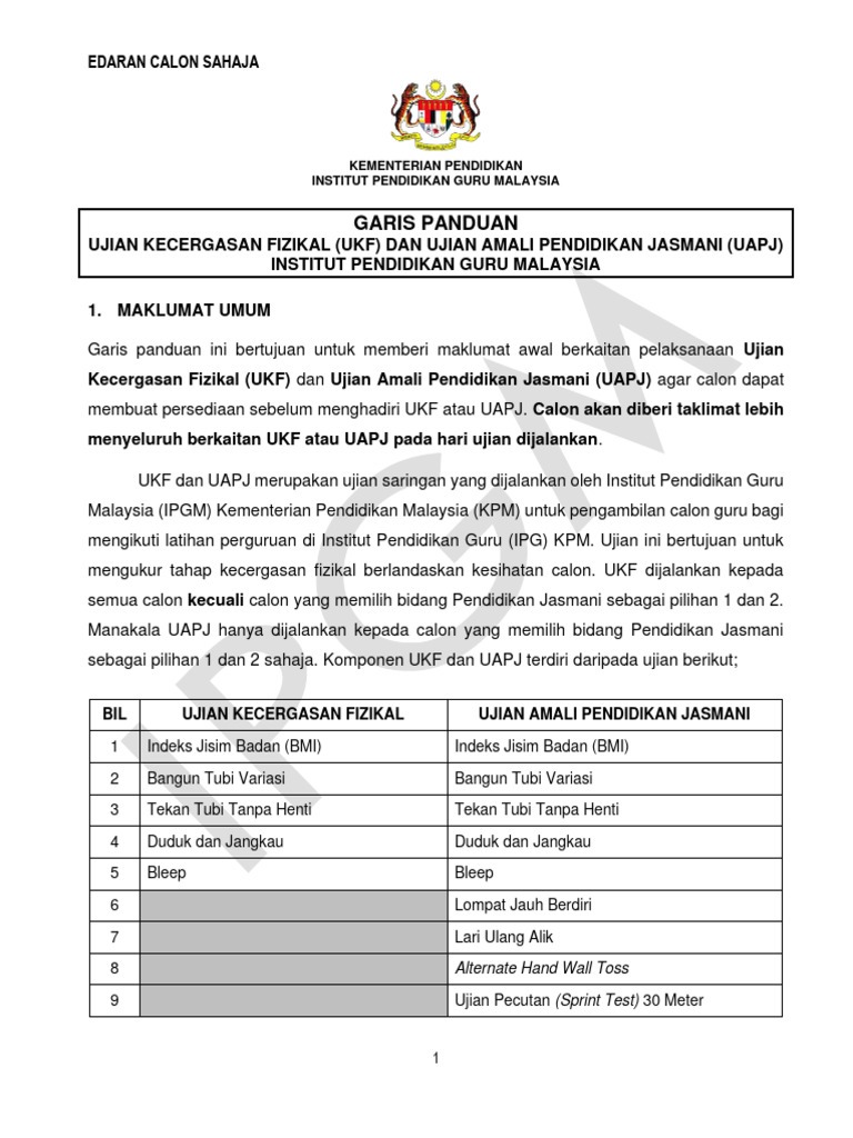 Garis Panduan Ukf Ipgm | PDF