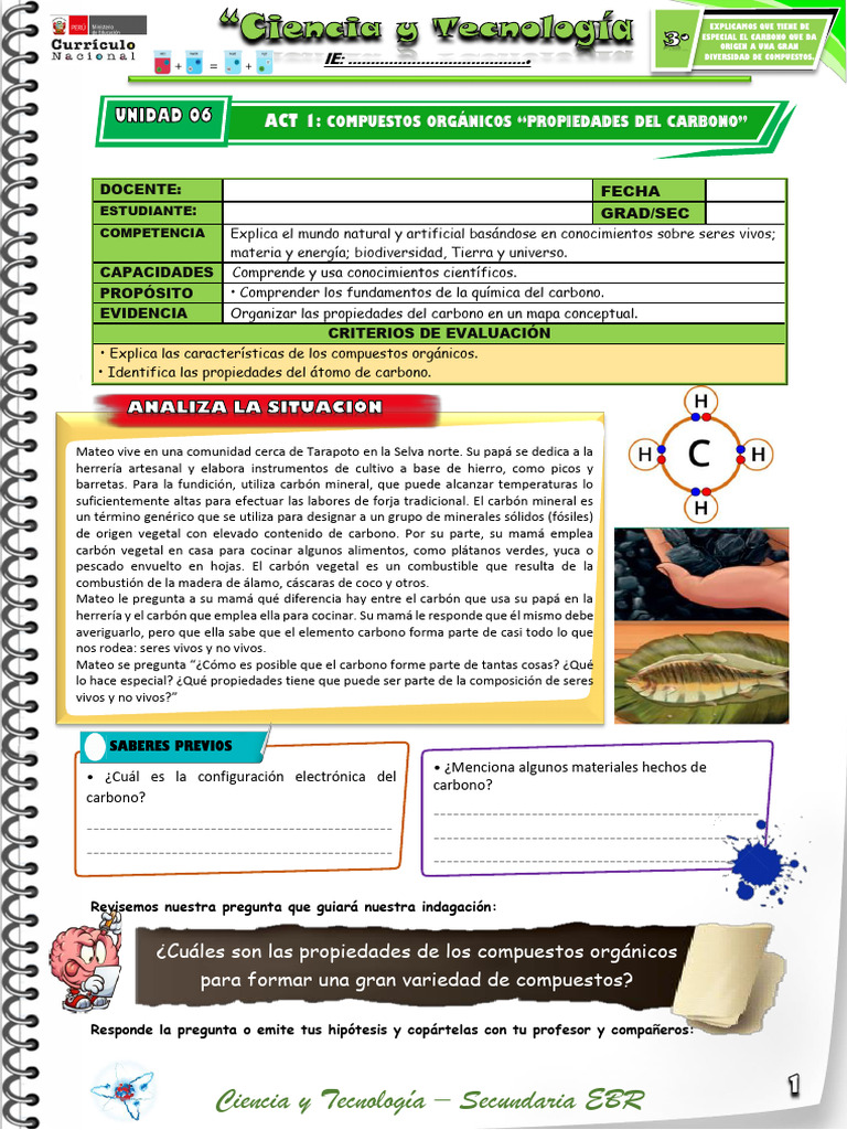A-3º Act 1 Cyt Und 6 | PDF | Enlace químico | Compuestos químicos