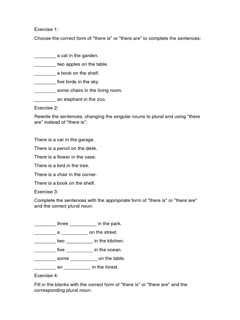 There Is There Are and Plurals | PDF | Language Arts & Discipline ...