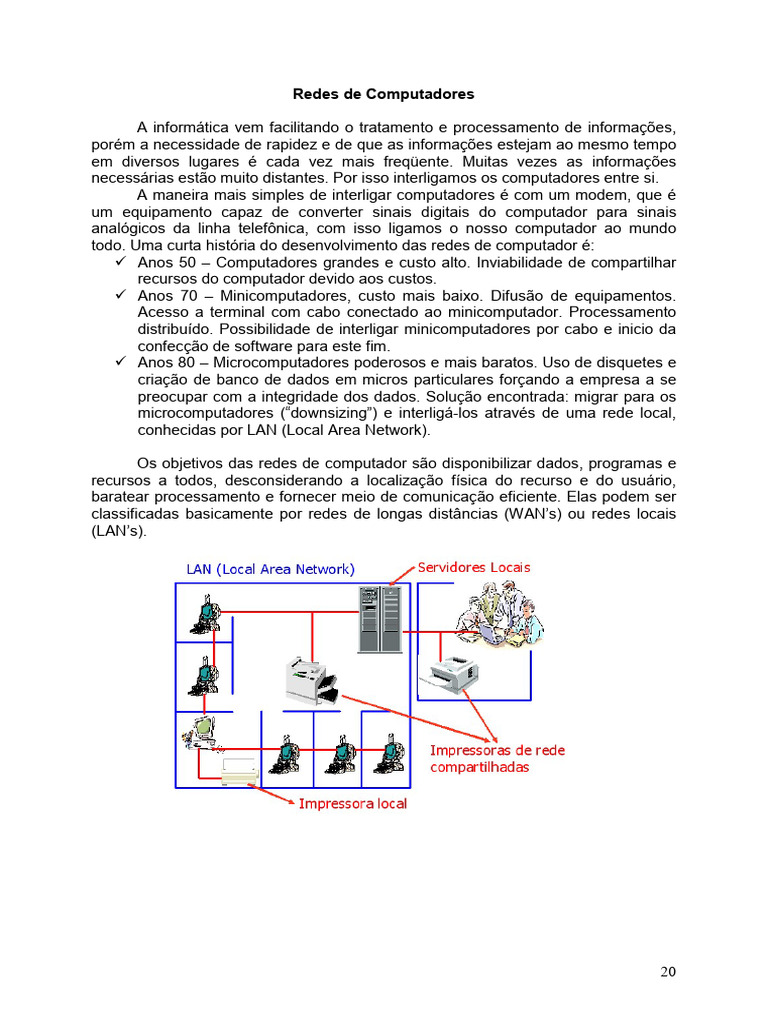 Apostila de Redes de Computadores | PDF | Rede de computadores | Servidor (informática)