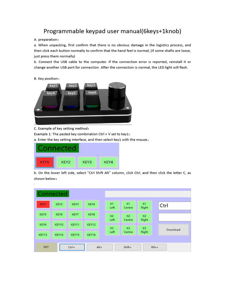 6keys+1knob Programmable Keypad User Manual | PDF