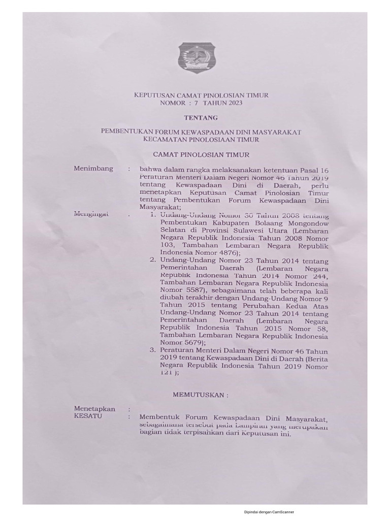 SK FKDM Pintim | PDF