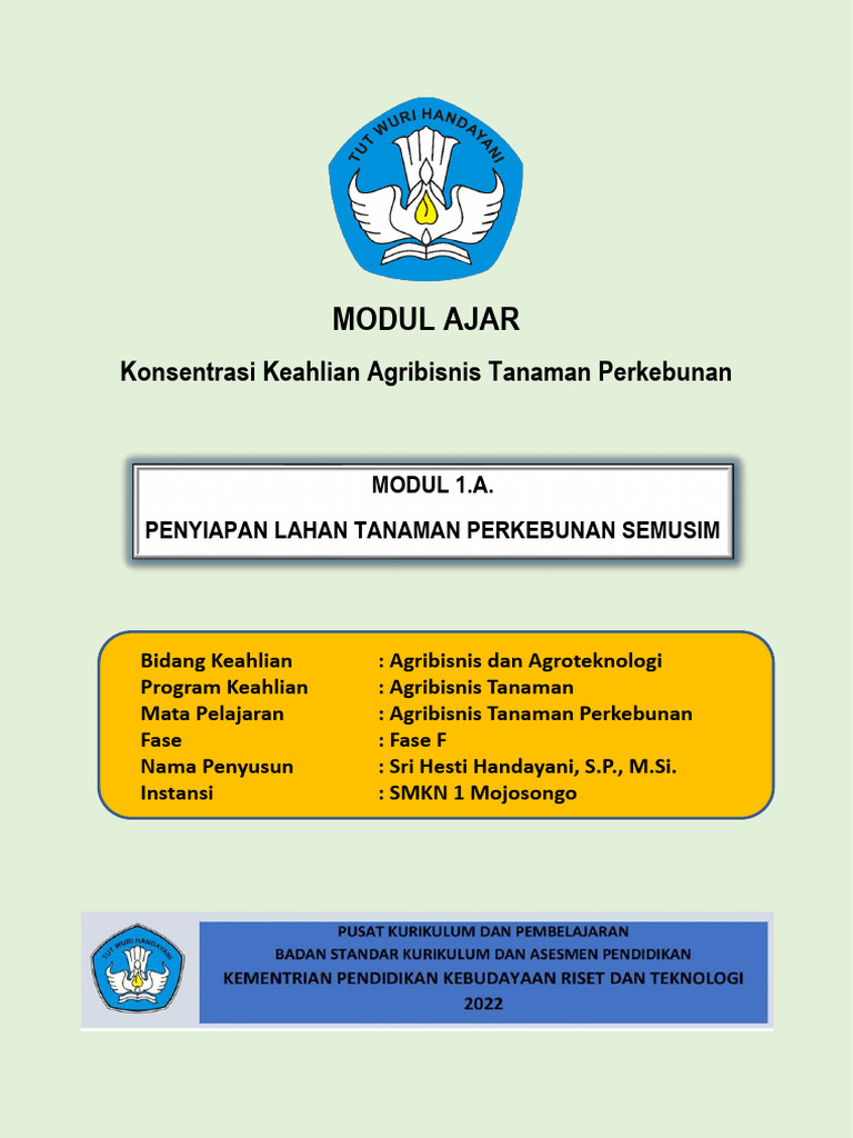 Modul Ajar Agribisnis Tanaman Perkebunan - Penyiapan Lahan Perkebunan ...