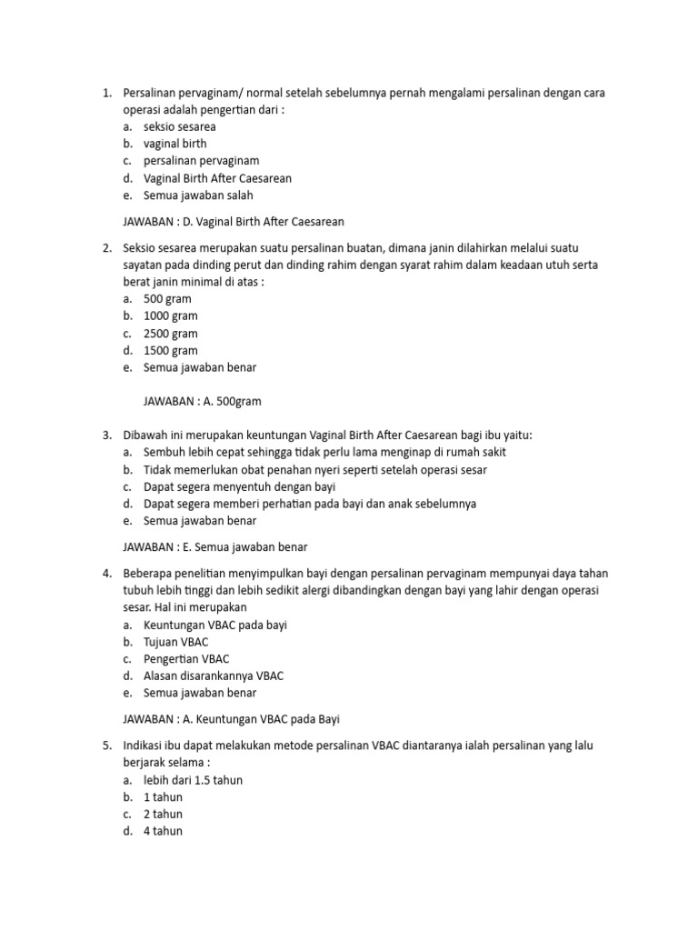 Soal Vbac | PDF | Sains & Matematika
