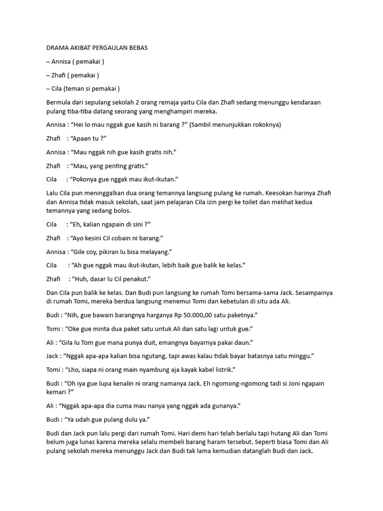 Drama Akibat Pergaulan Bebas | PDF