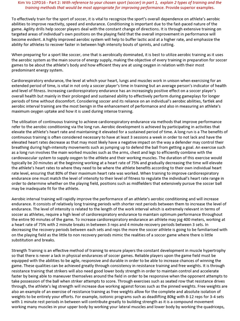 Soccer Training Methods Explained | PDF | Aerobic Exercise | Weight ...