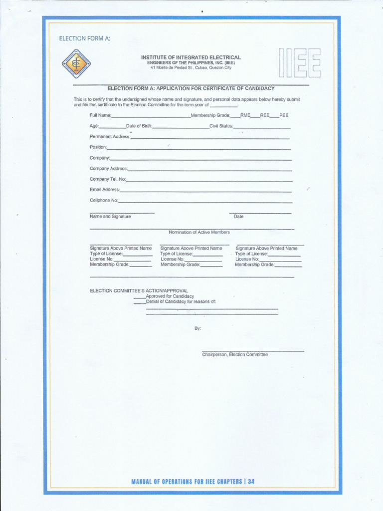 Iiee Application Form | PDF