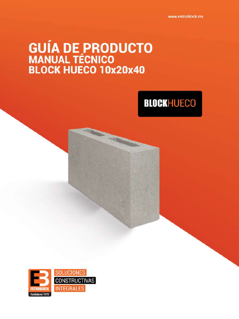 Manual Del Block Hueco 10X20X40 826050 | PDF