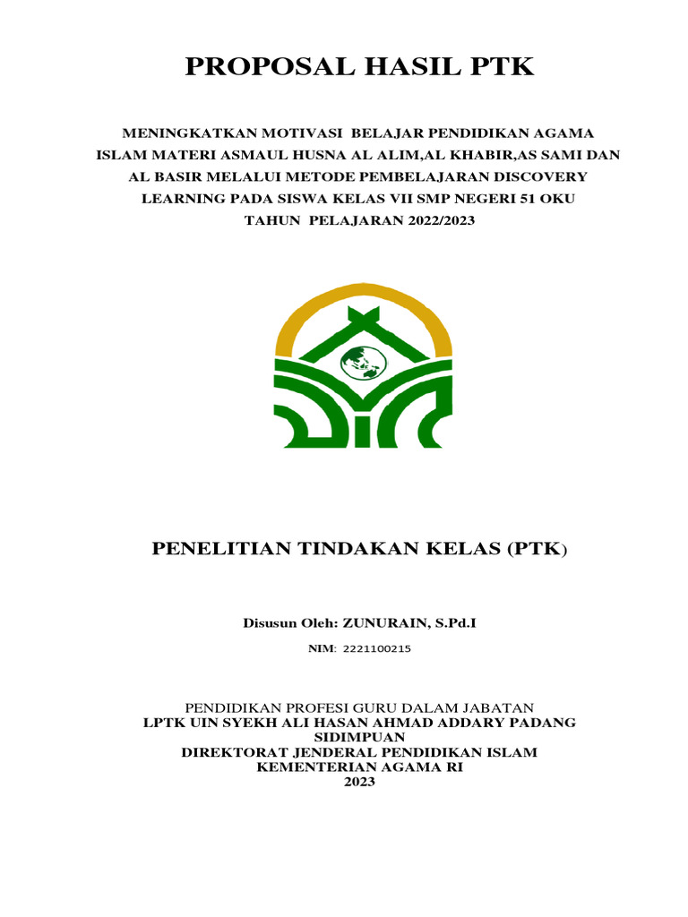 Proposal Hasil PTK Pai SMP | PDF