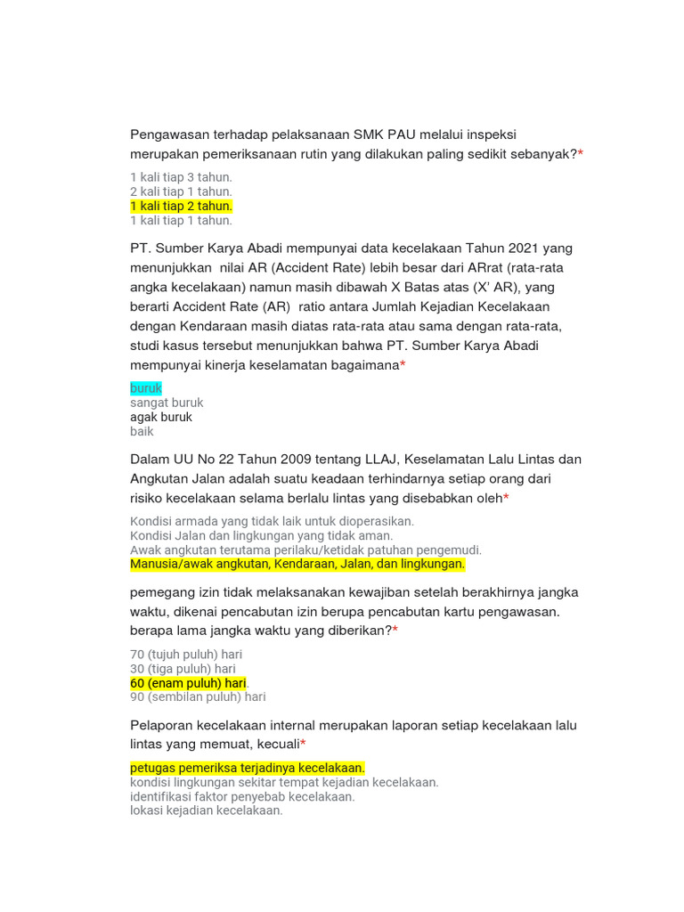 Bismillah Soal SMK Au JWB Ok | PDF