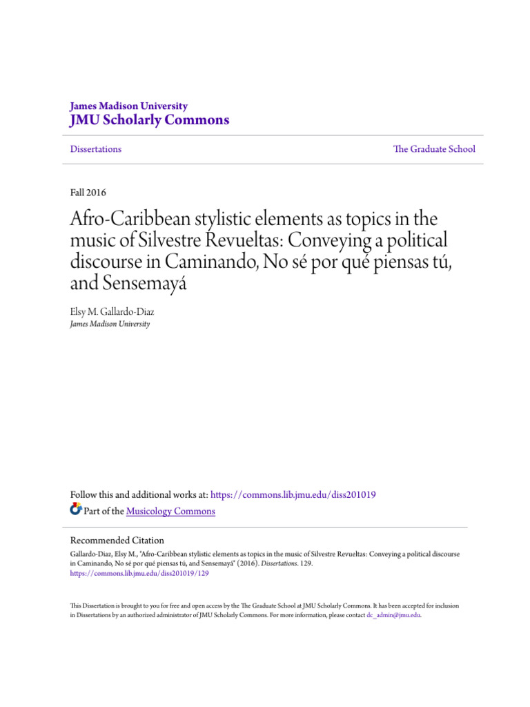 Afro-Caribbean Stylistic Elements As Topics in The Music of Silve | PDF ...