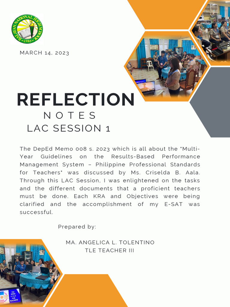 Reflection Notes 1 - Objective 8 | PDF