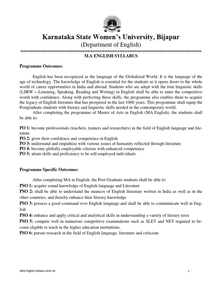 English Syllabus | Download Free PDF | English Literature | Translations