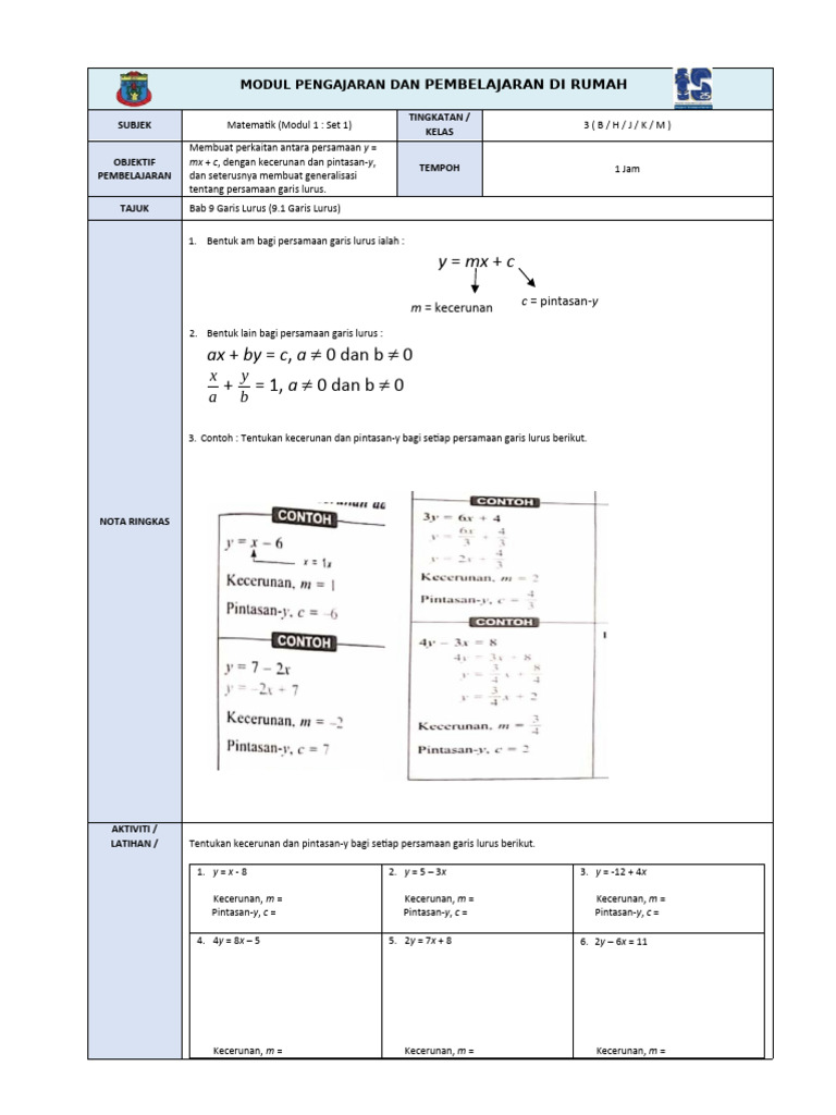 TEMPLATE MODUL PDPR T3 Jawapan | PDF