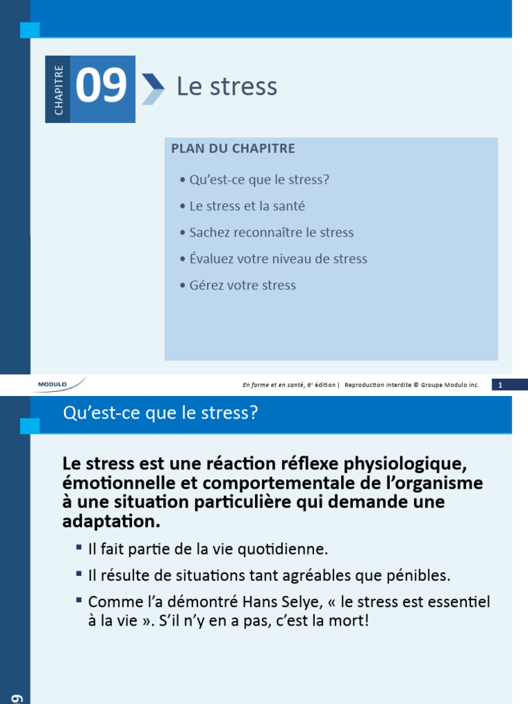 Ch09 Le Stress | PDF | Stress (Biologie) | Psychologie